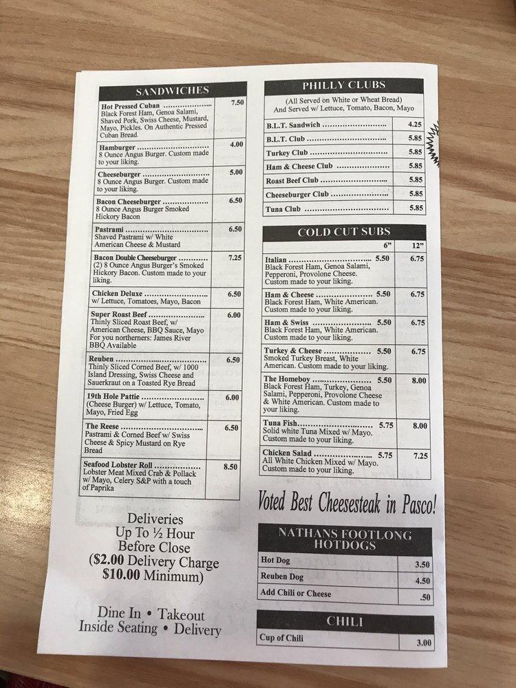 Menu at Best of Philly Cheesesteak restaurant, Hudson