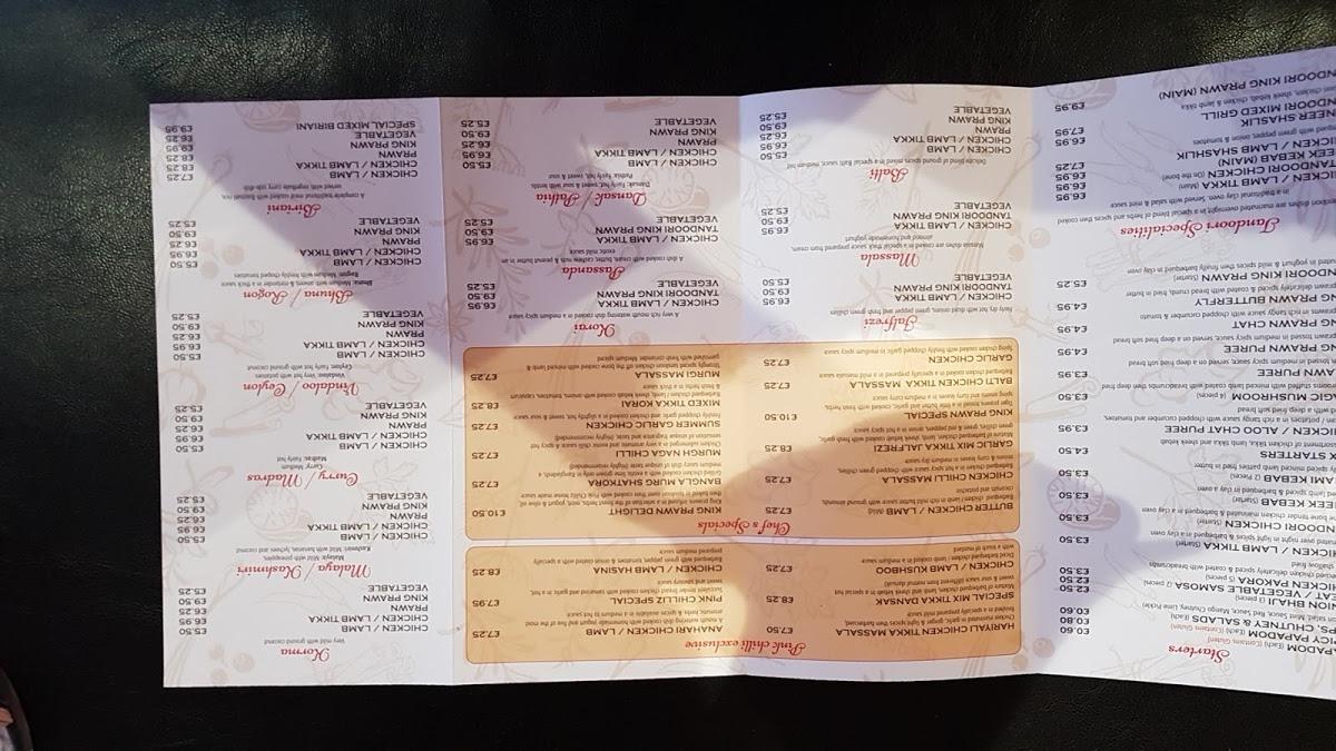 Menu at Pink Chilliz restaurant, Canvey Island, 354 Long Rd