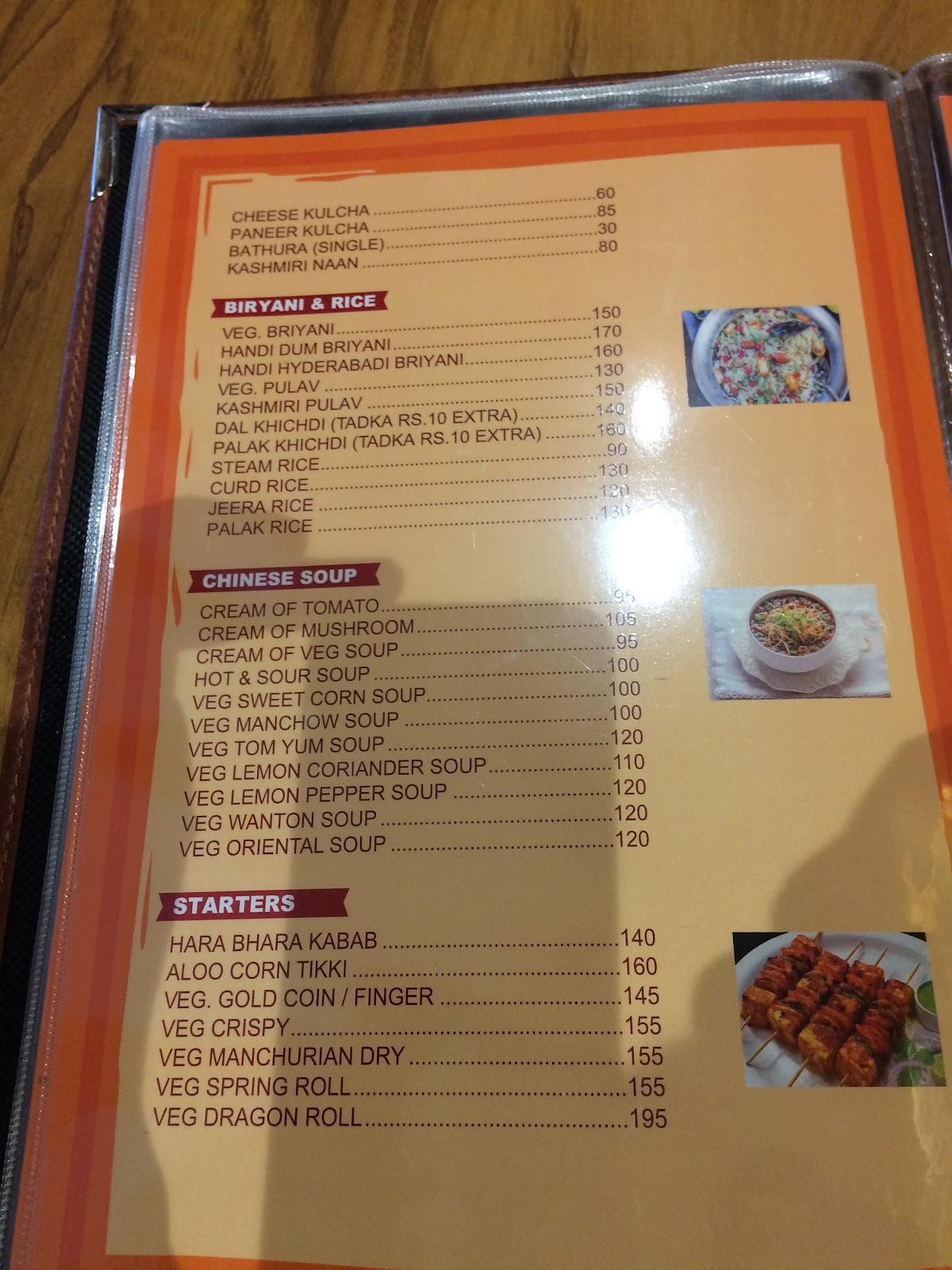 Menu at Shiv Sai Pure Veg Restaurant, Kaman