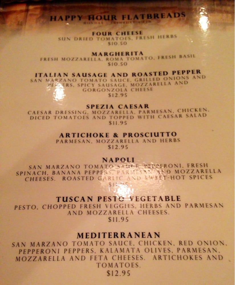 Menu at Spezia Omaha restaurant, Omaha