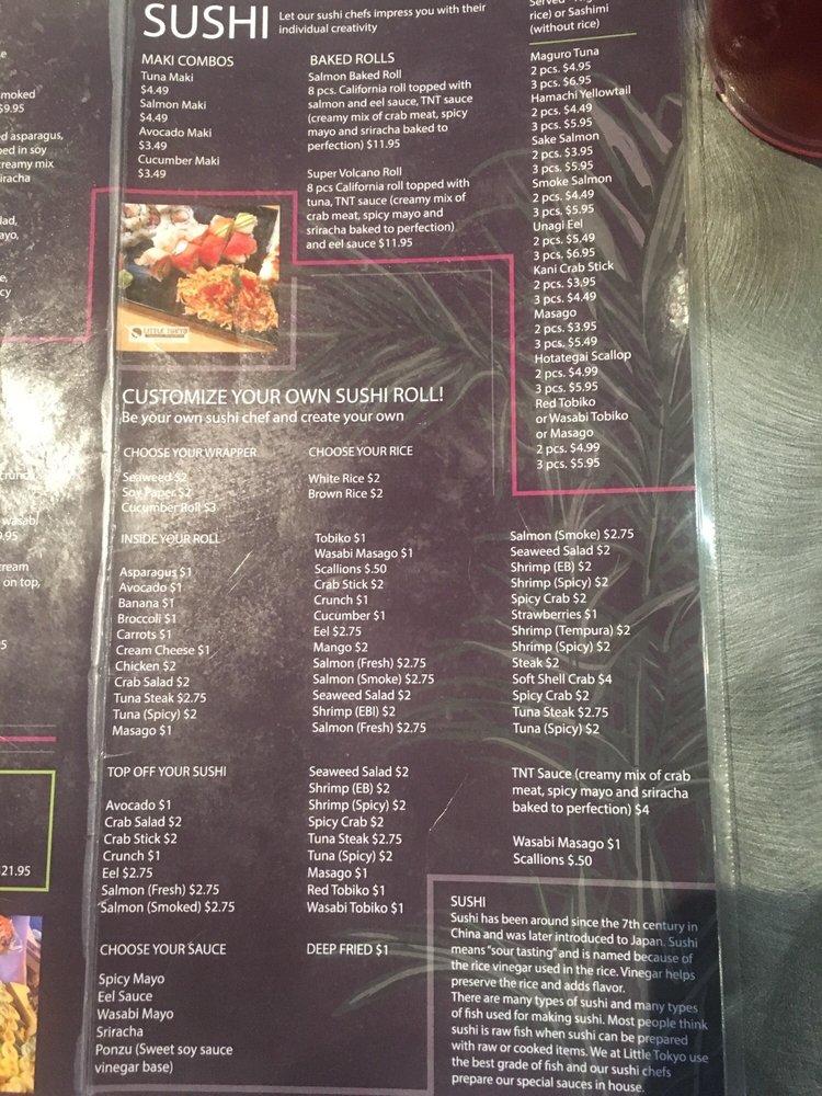 Menu at Little Tokyo Restaurant, Albemarle, 730 Leonard Ave
