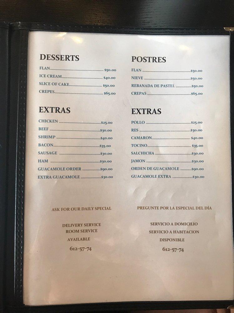 Menu at Oceana Grill & Café, Rosarito