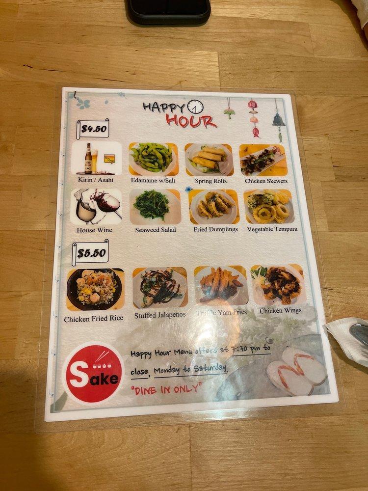 Menu at Sake restaurant, Kerrville