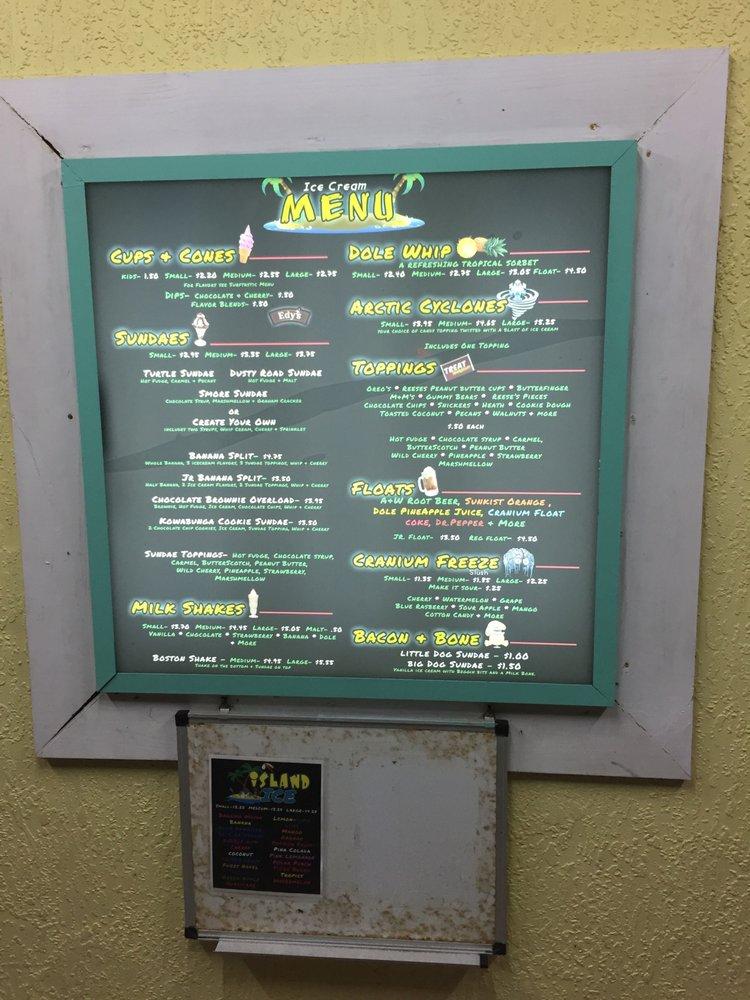 Menu at Surfin' Turtle Ice Cream Shoppe, Satellite Beach, Florida A1A
