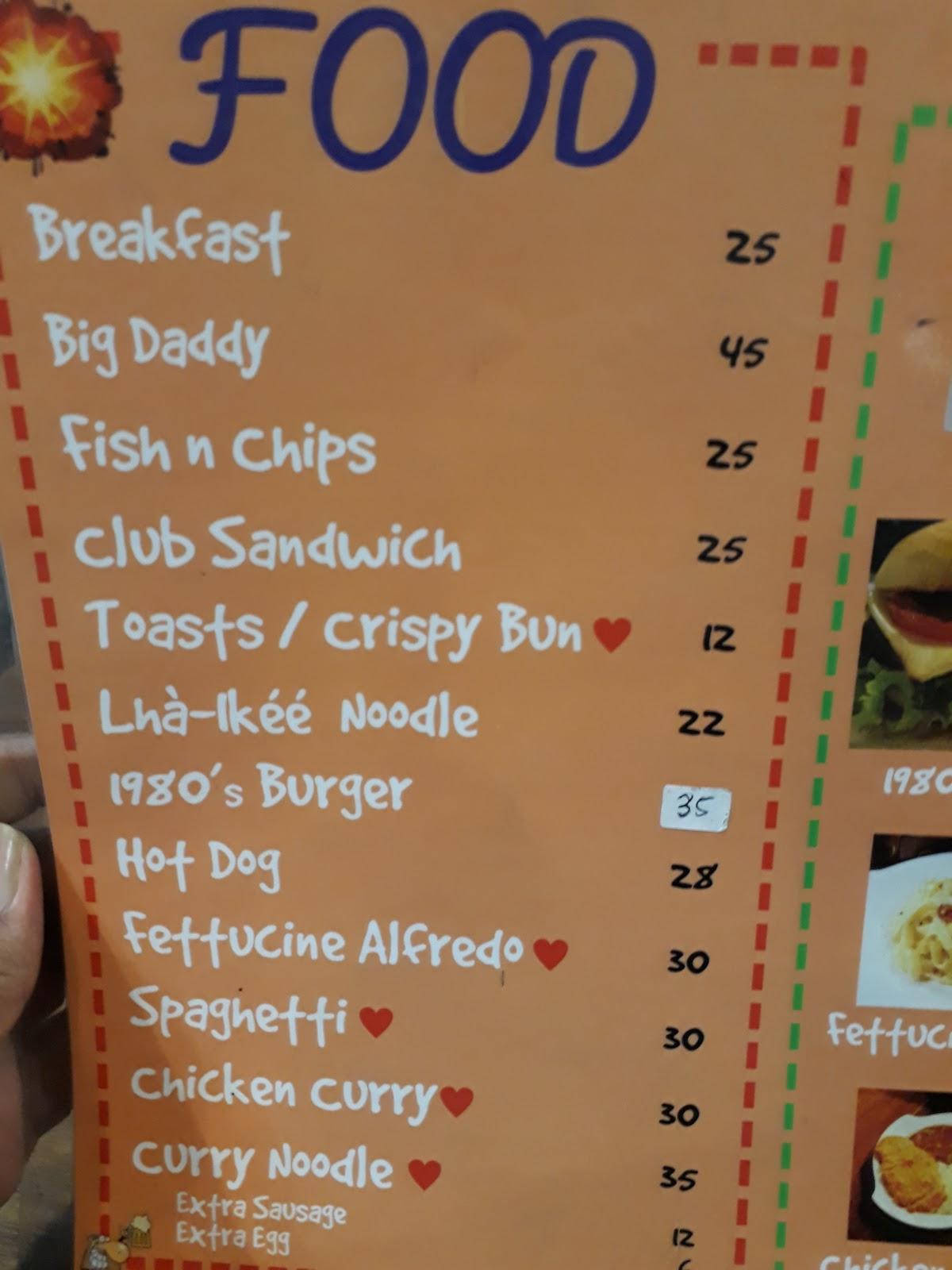 Menu at Cafe 1980, Surabaya