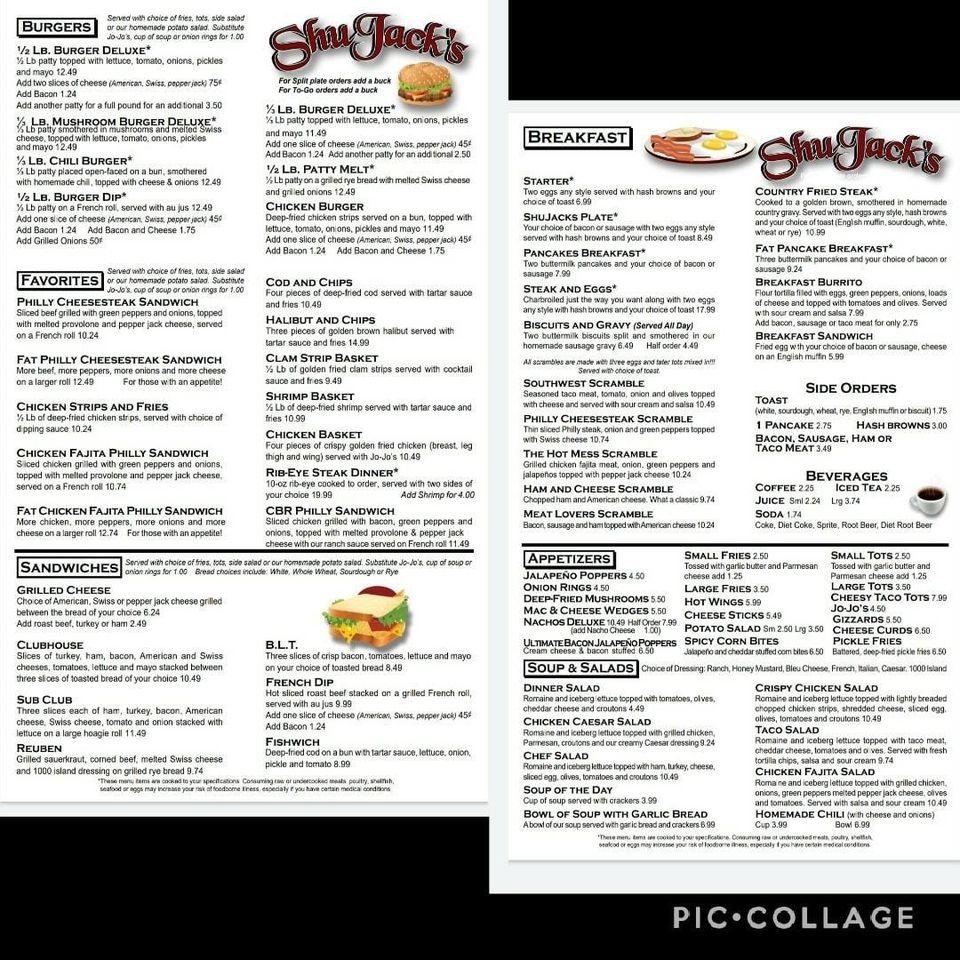 Menu at ShuJack's Bar & Grill, Elma