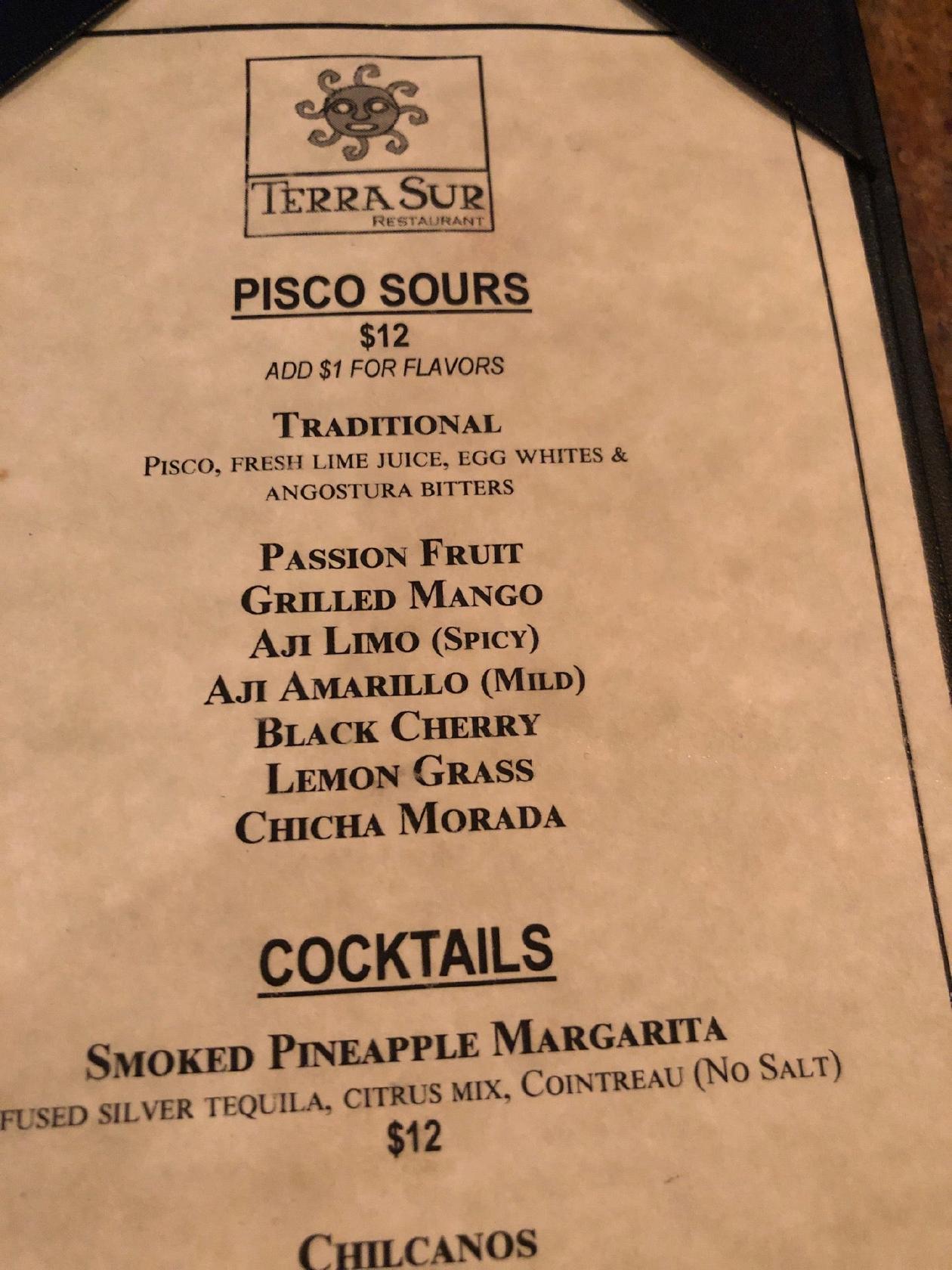 Menu at Terra Sur Cafe, Tampa, Ehrlich Rd #103