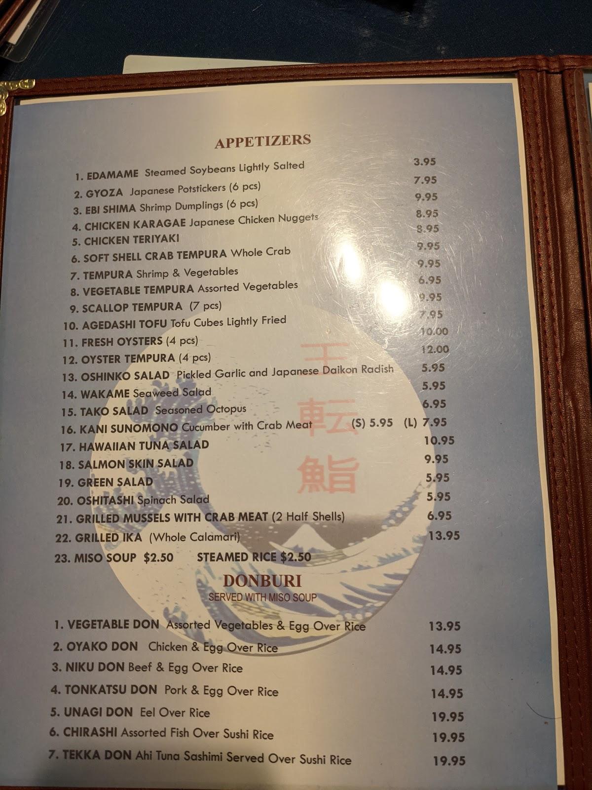 Menu at King of the Roll restaurant, Larkspur