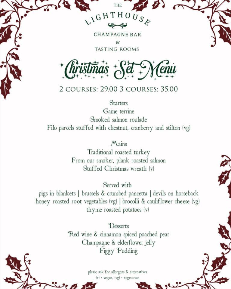 Menu at The Lighthouse Champagne Bar, Folkestone