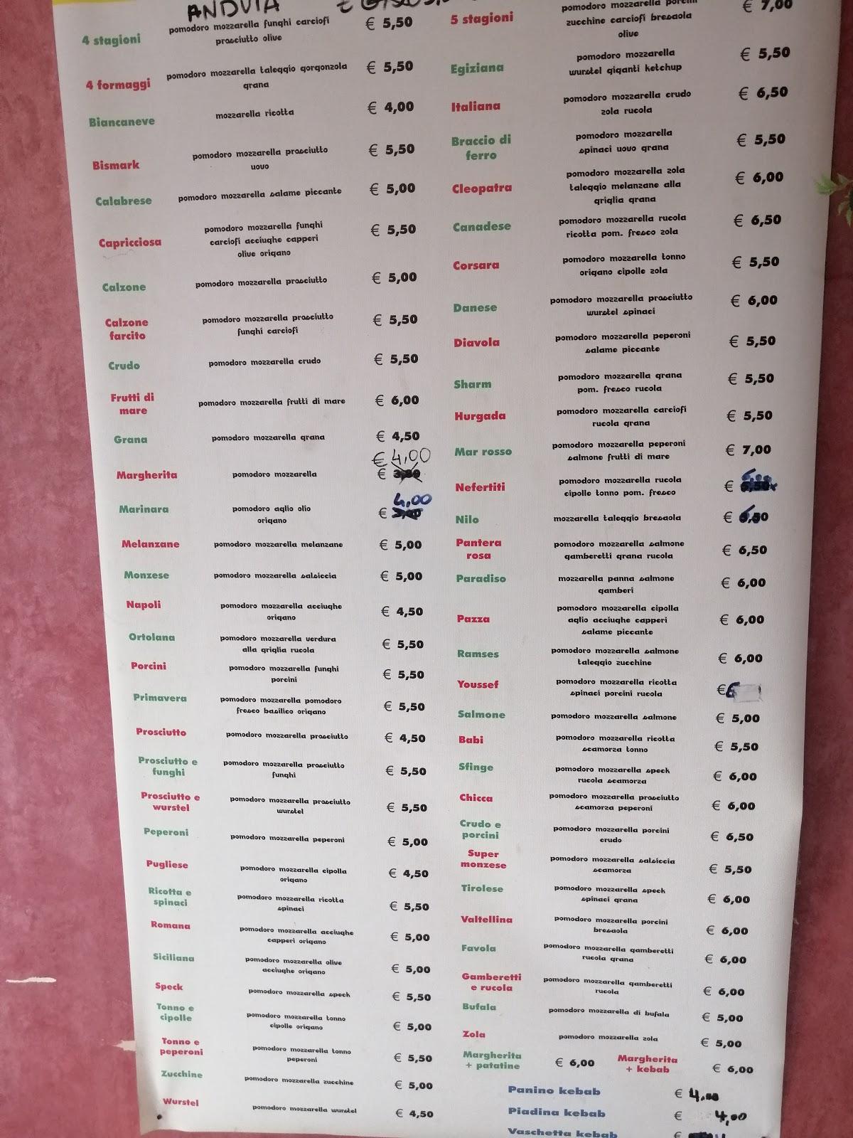 Menu da Pizza Favola Olgiate Molgora pizzeria, Olgiate Molgora