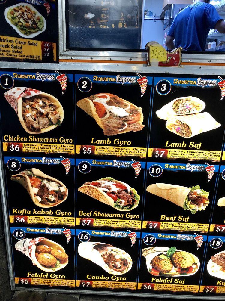 Carta del restaurante Shawarma Express Halal, Portland, 8145 SE 82nd Ave