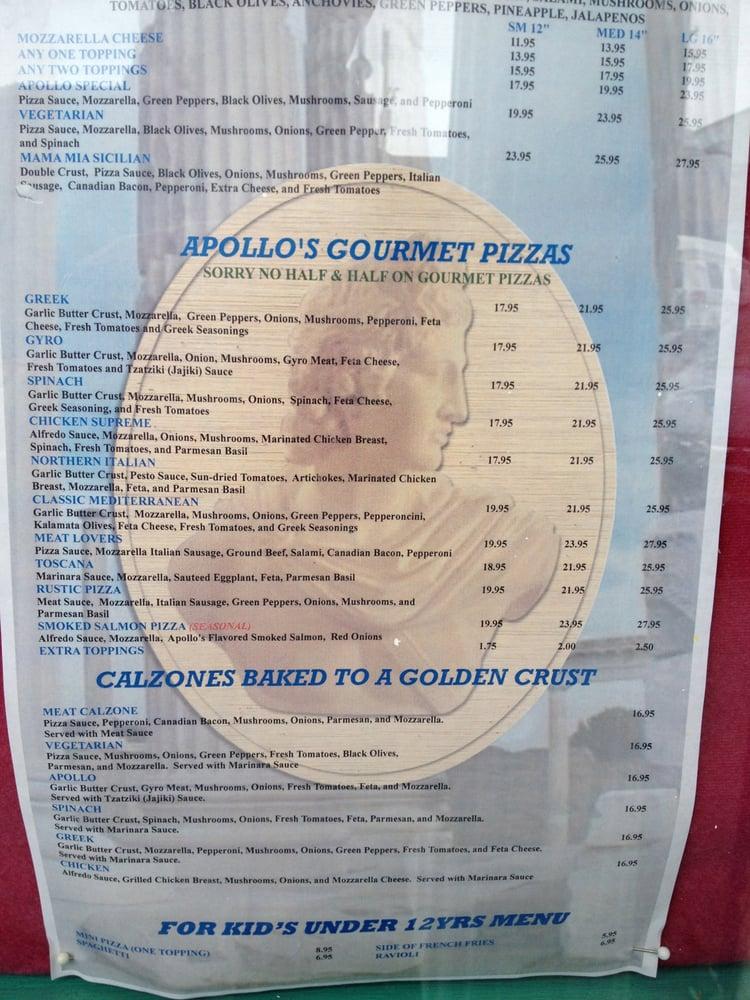 Menu at Apollo Restaurant, Seward