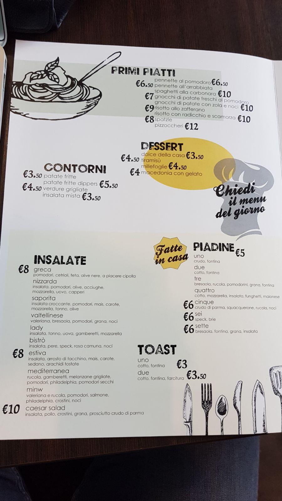 Menu at IL Bistrò Caffe & grill cafeteria, Pisogne, Via della Repubblica