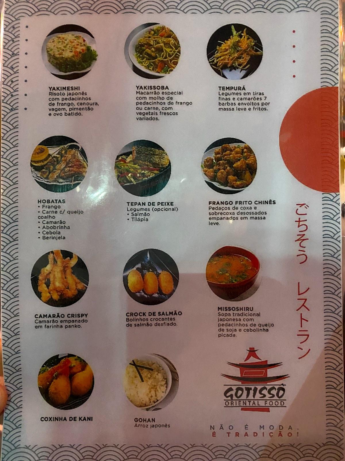 Menu em Gotissô restaurante, Santos, Av. Washington Luis