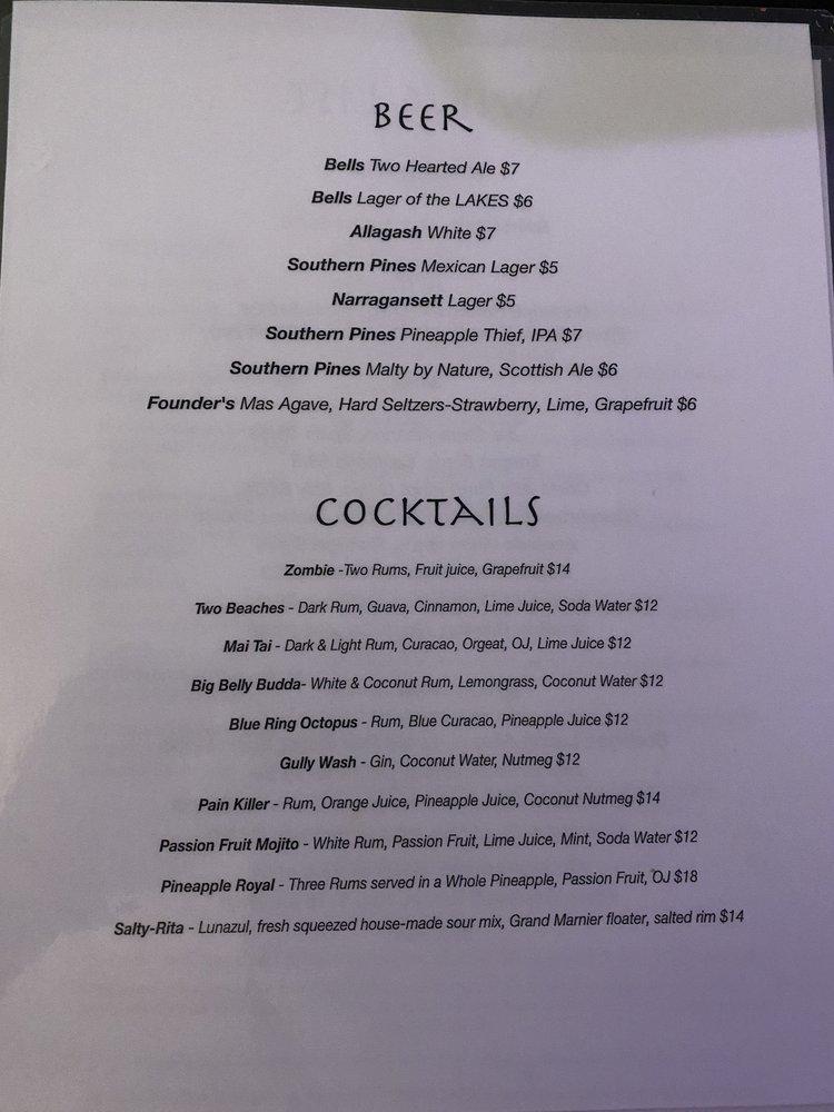 Menu at Salt Fish Restaurant and Tiki Bar, Carolina Beach