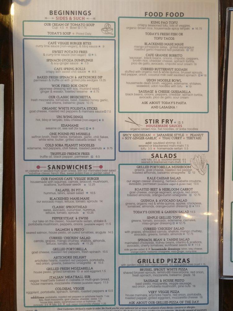 Menu at The Cafe, Key West, 509 Southard St #6835
