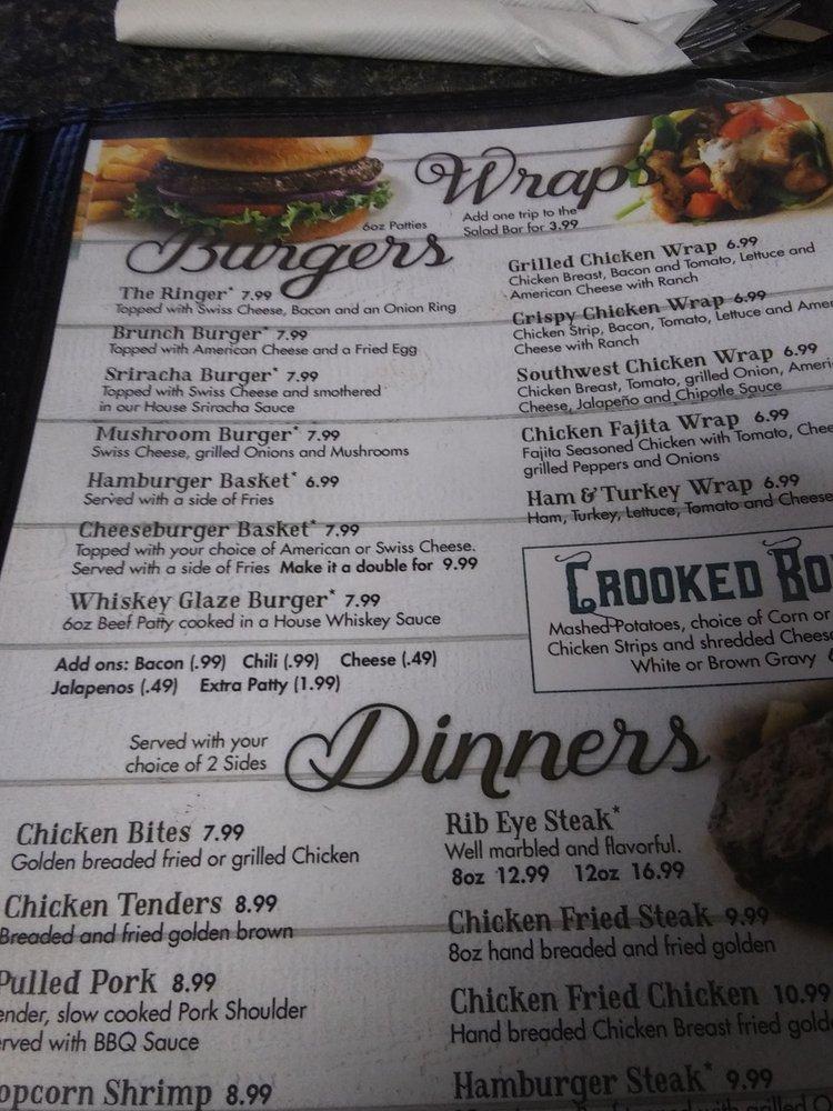 Menu at Wildcat Cafe, Seiling, 208 S Main St