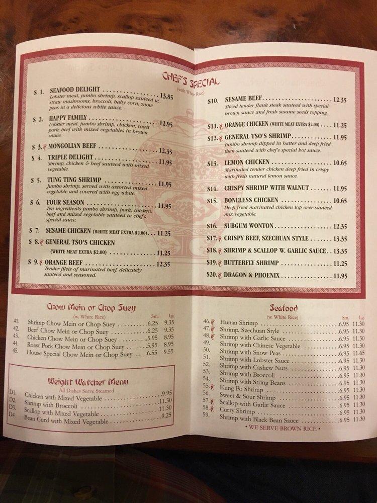 Menu at East Cafe Chinese, Dunkirk