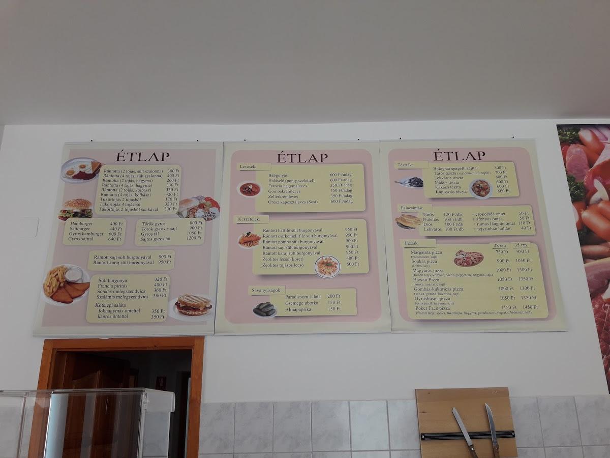 Menu at Geo Gyorsétterem restaurant, Mád