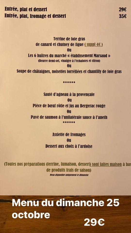 Menu au Le Bouchon Médiéval restaurant, Issigeac