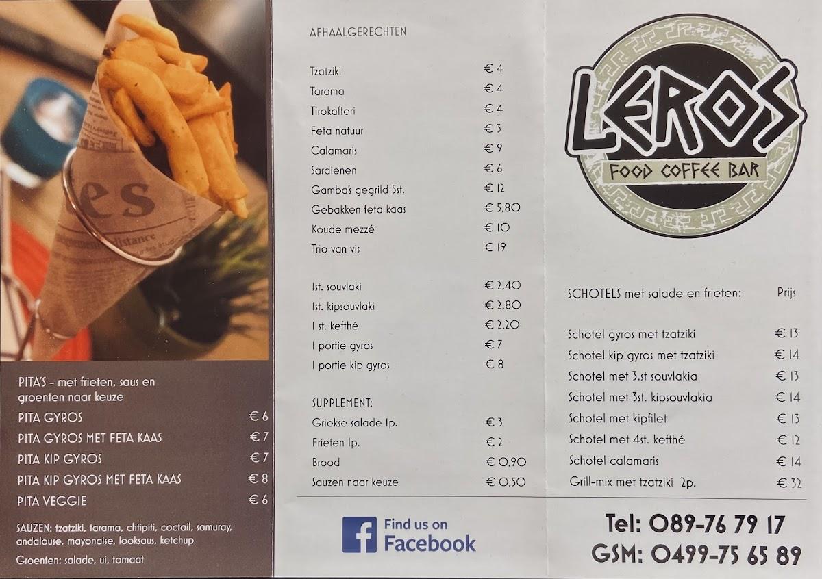 Menu at Leros, Maasmechelen, Rijksweg 369