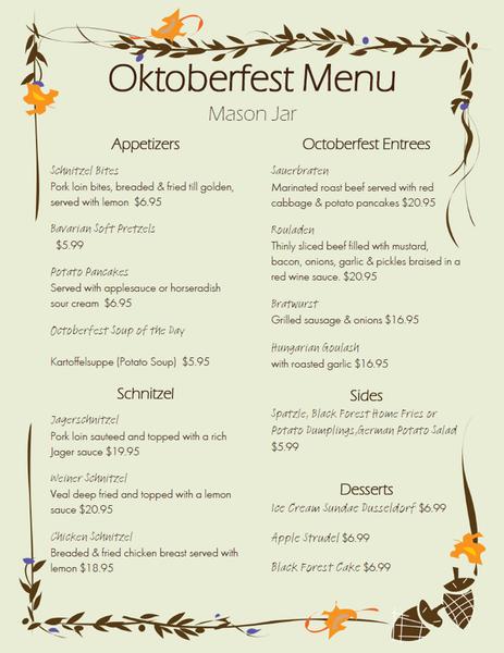Menu at Mason Jar pub & bar, Mahwah