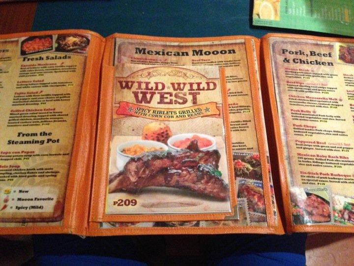 Menu at Mooon Cafe, Dumaguete, 7 Silliman Ave