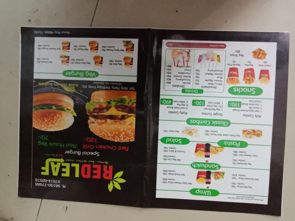 Menu at RED LEAF ferozpur, Ferozepur Cantt