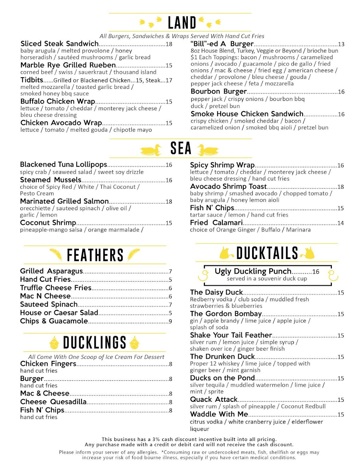 Menu at Ugly Duckling - Long Beach restaurant, Long Beach
