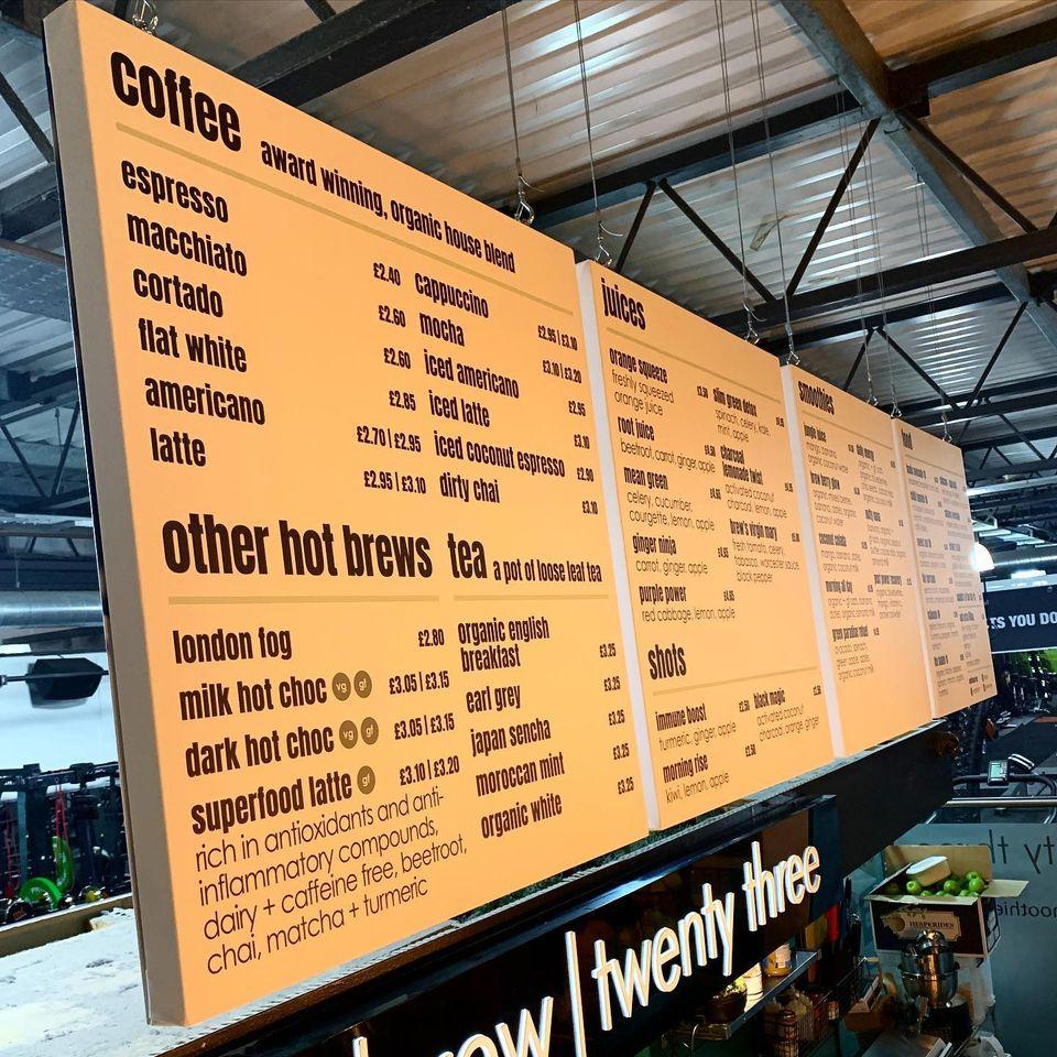 Menu at brew twenty three, Cranmore cafe, Solihull