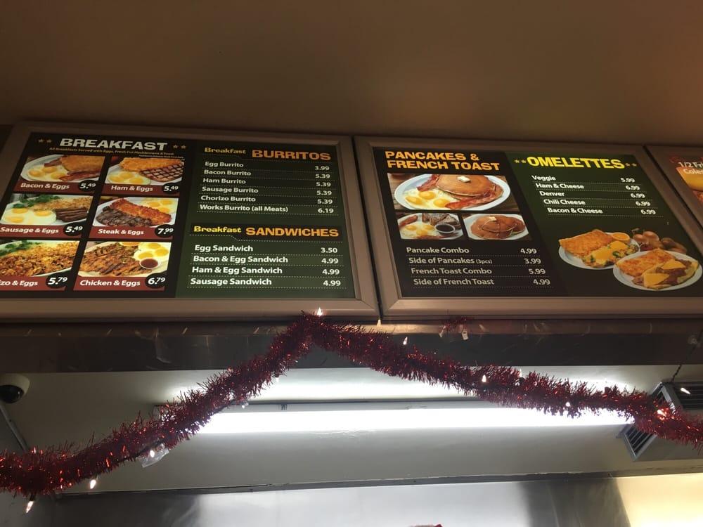 Menu at Alex Burgers restaurant, Los Angeles, E Olympic Blvd