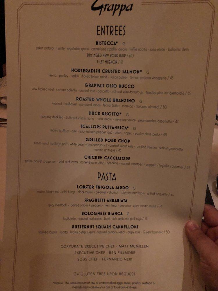 Menu at Grappa pub & bar, Park City, 151 Main St