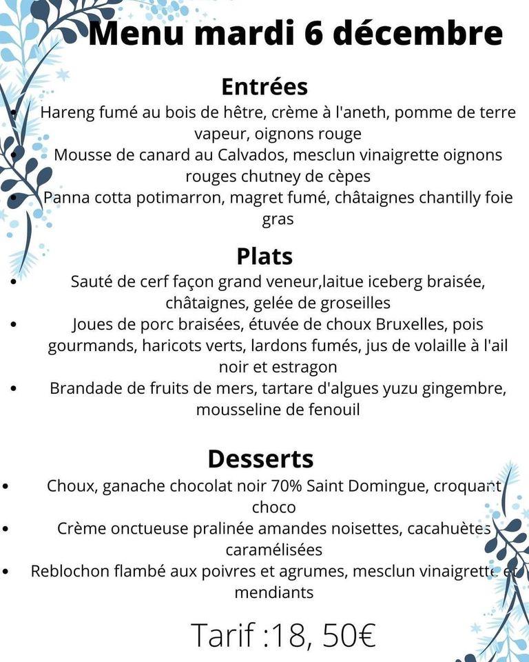 Menu au LE CONCEPT restaurant, Cigogné