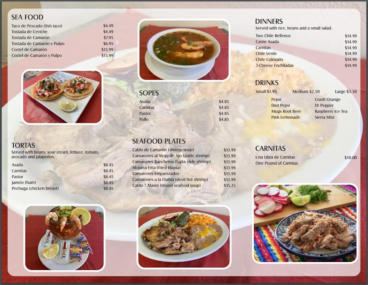 Menu at La Terraza restaurant, Santa Paula