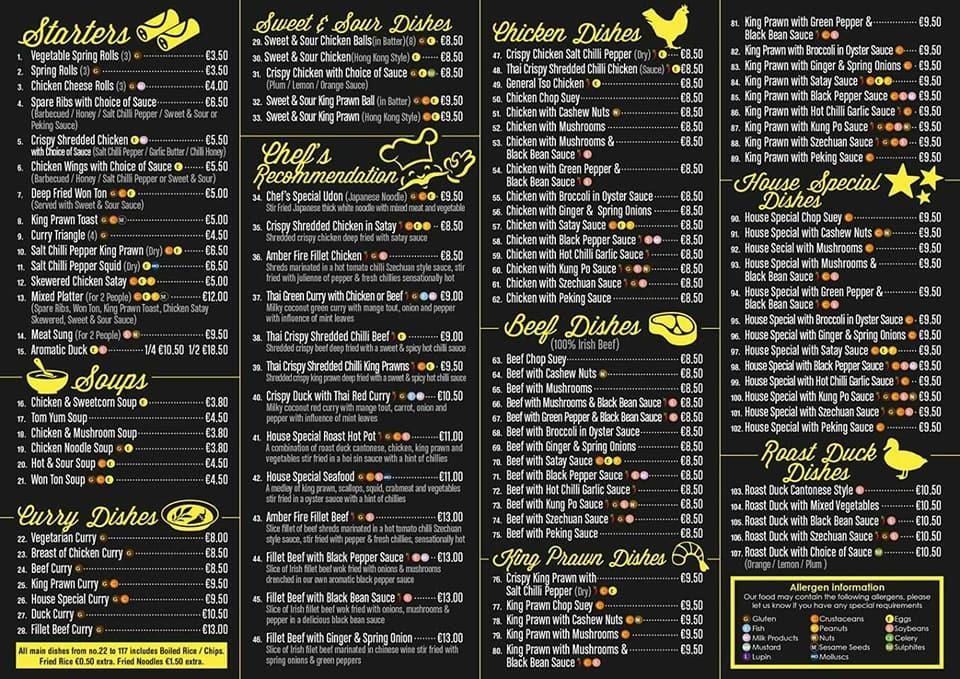 Menu at Lemon Tree restaurant, Carrigaline