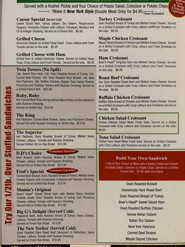 Menu at New York Deli restaurant, McAllen, 829 W Dove Ave