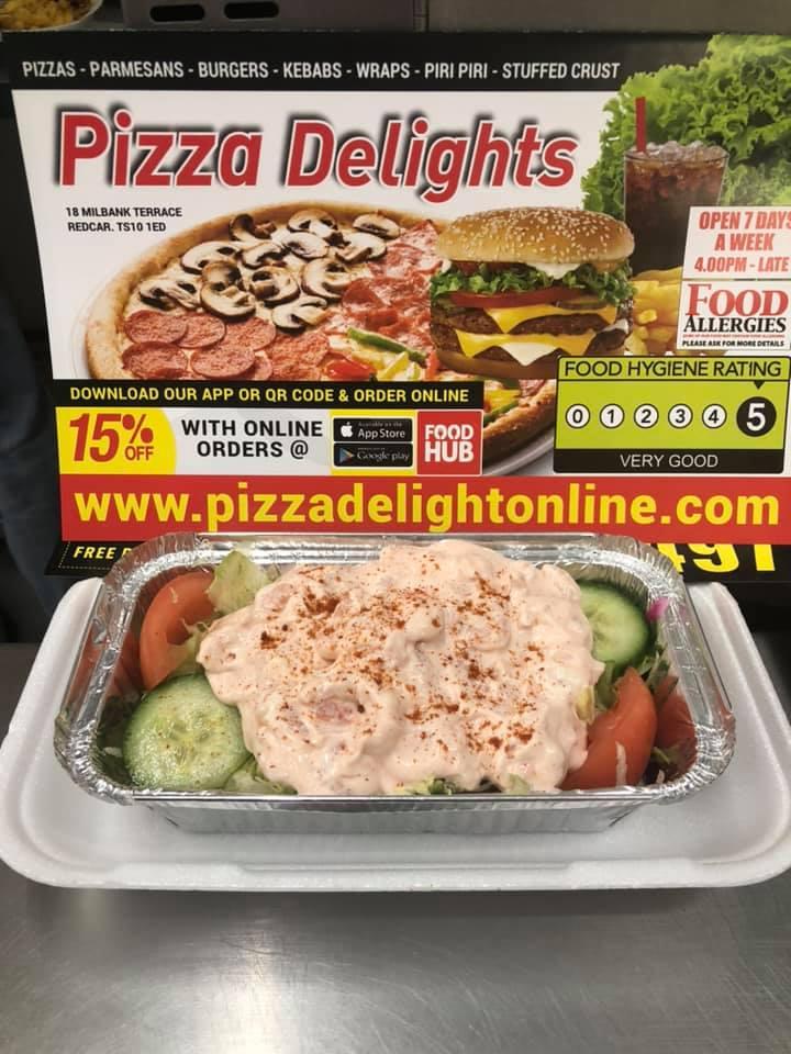 Menu at Pizza delight restaurant, Redcar