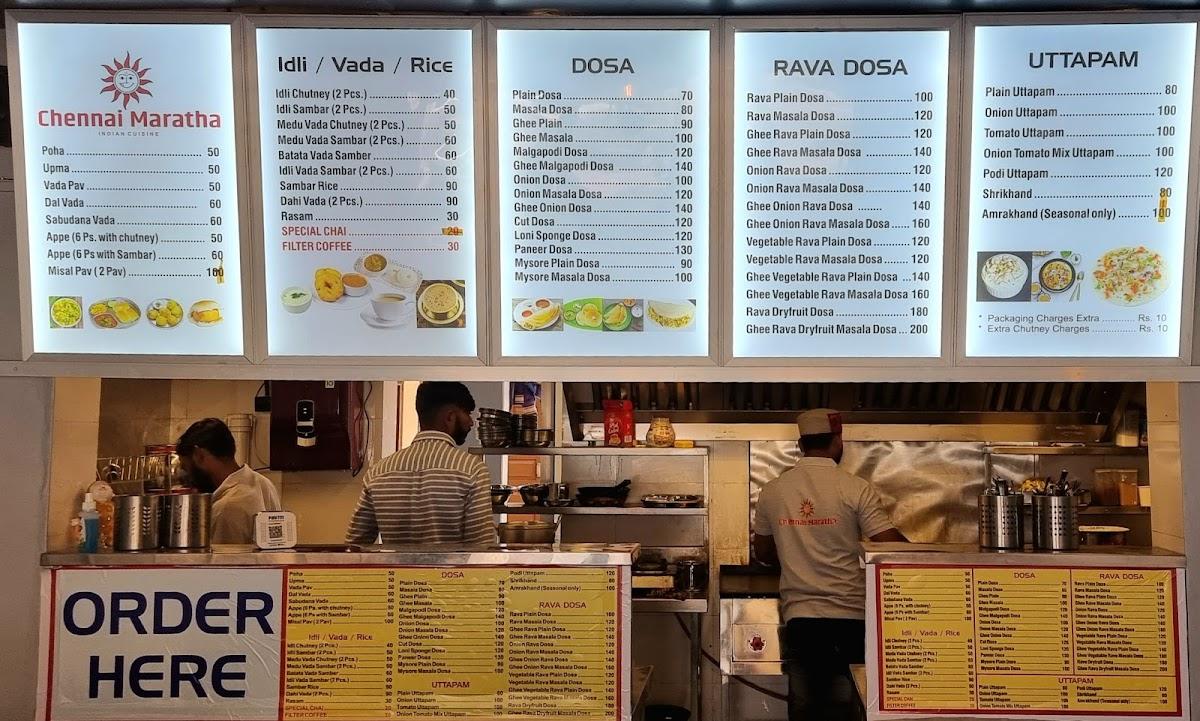 Menu at CHENNAI MARATHA SNR, India