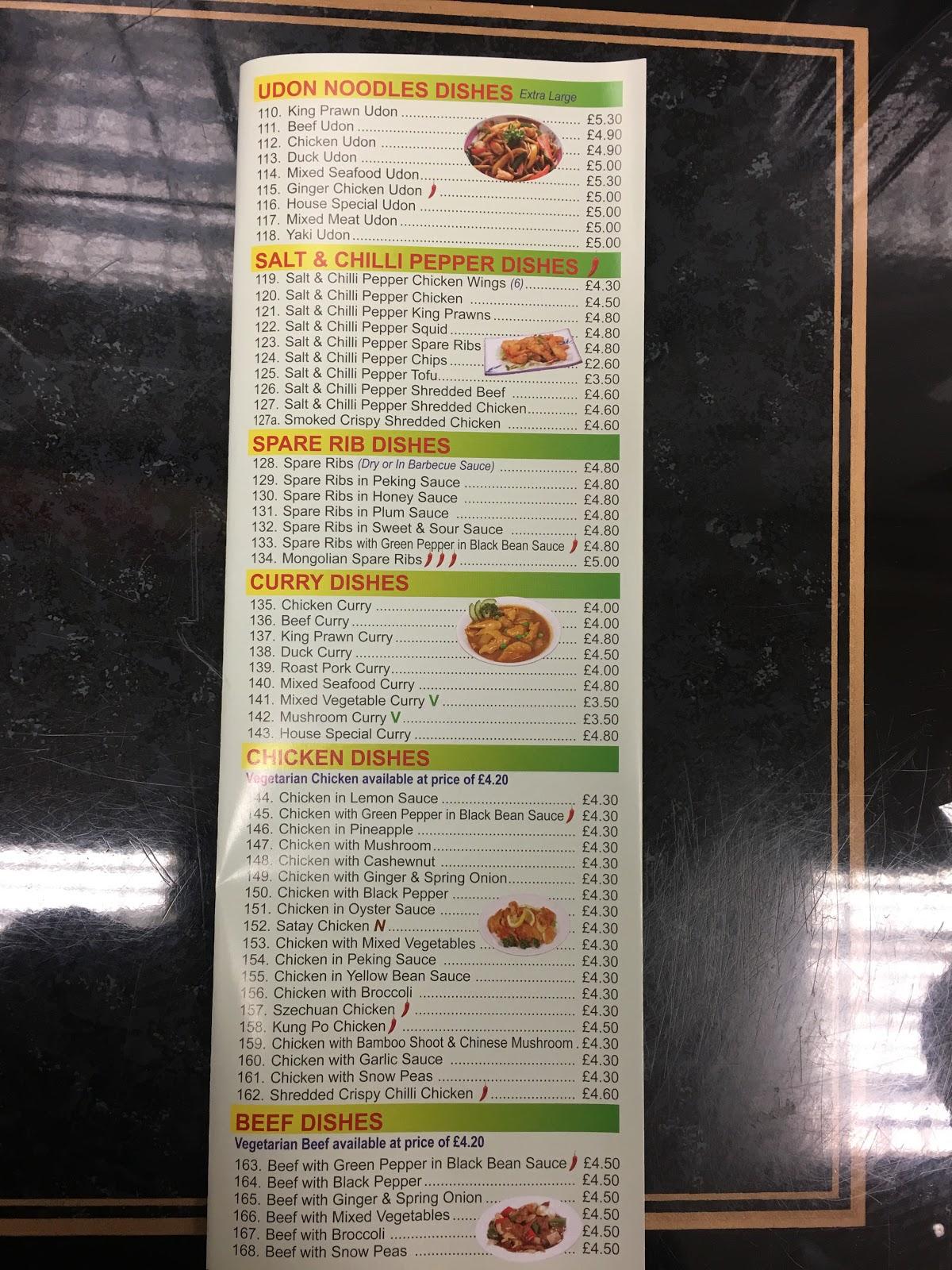 Menu at Jun Tai restaurant, London