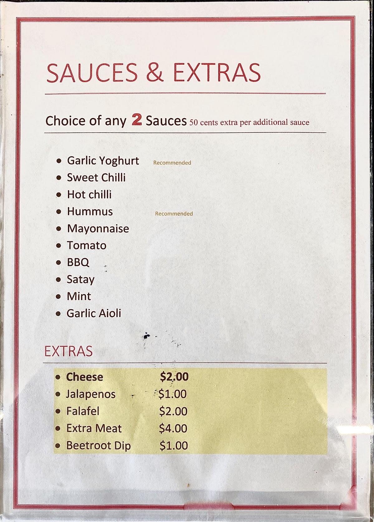 Menu at KEBAB & PIZZA FACTORY restaurant, Ruakaka