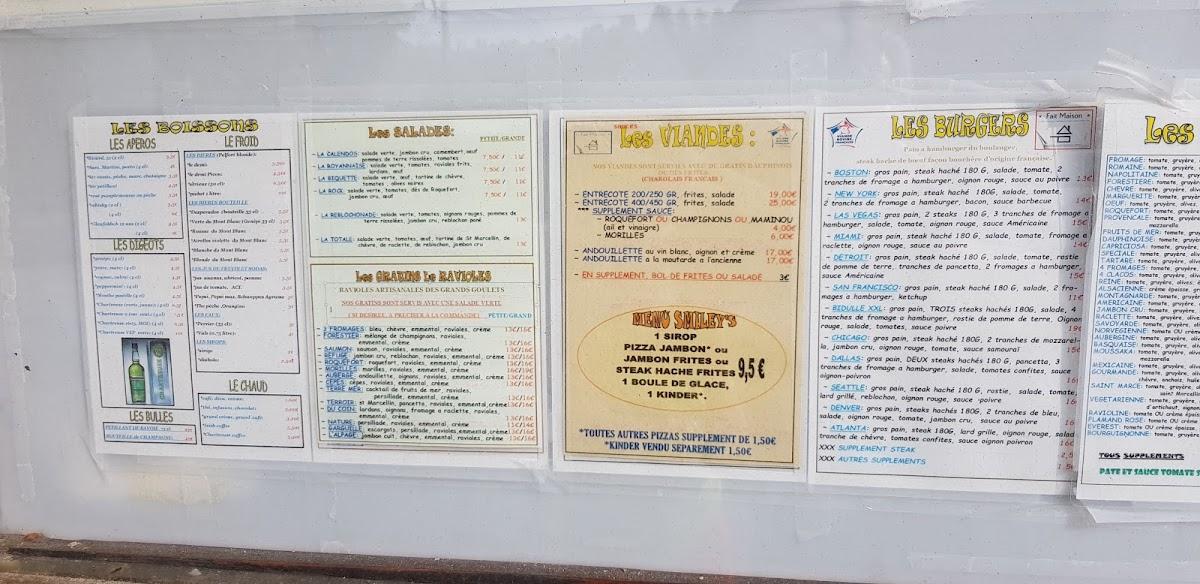 Menu au L'Auberge de la Sure restaurant, Saint-Julien-de-Ratz