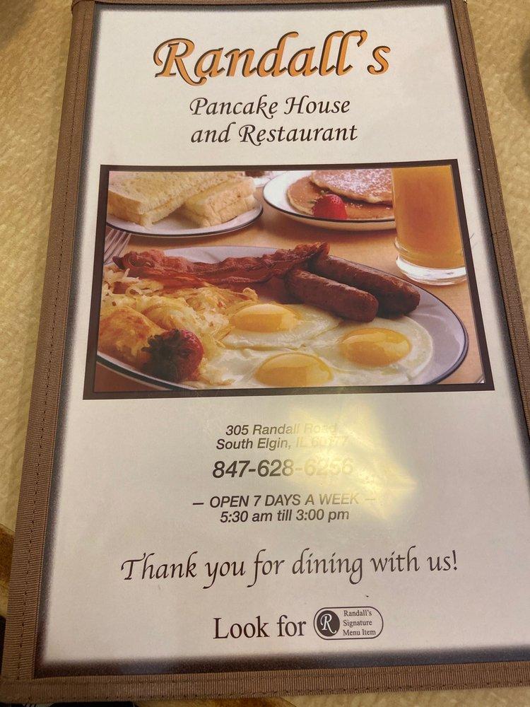 Menu at Randall's Pancake House restaurant, South Elgin