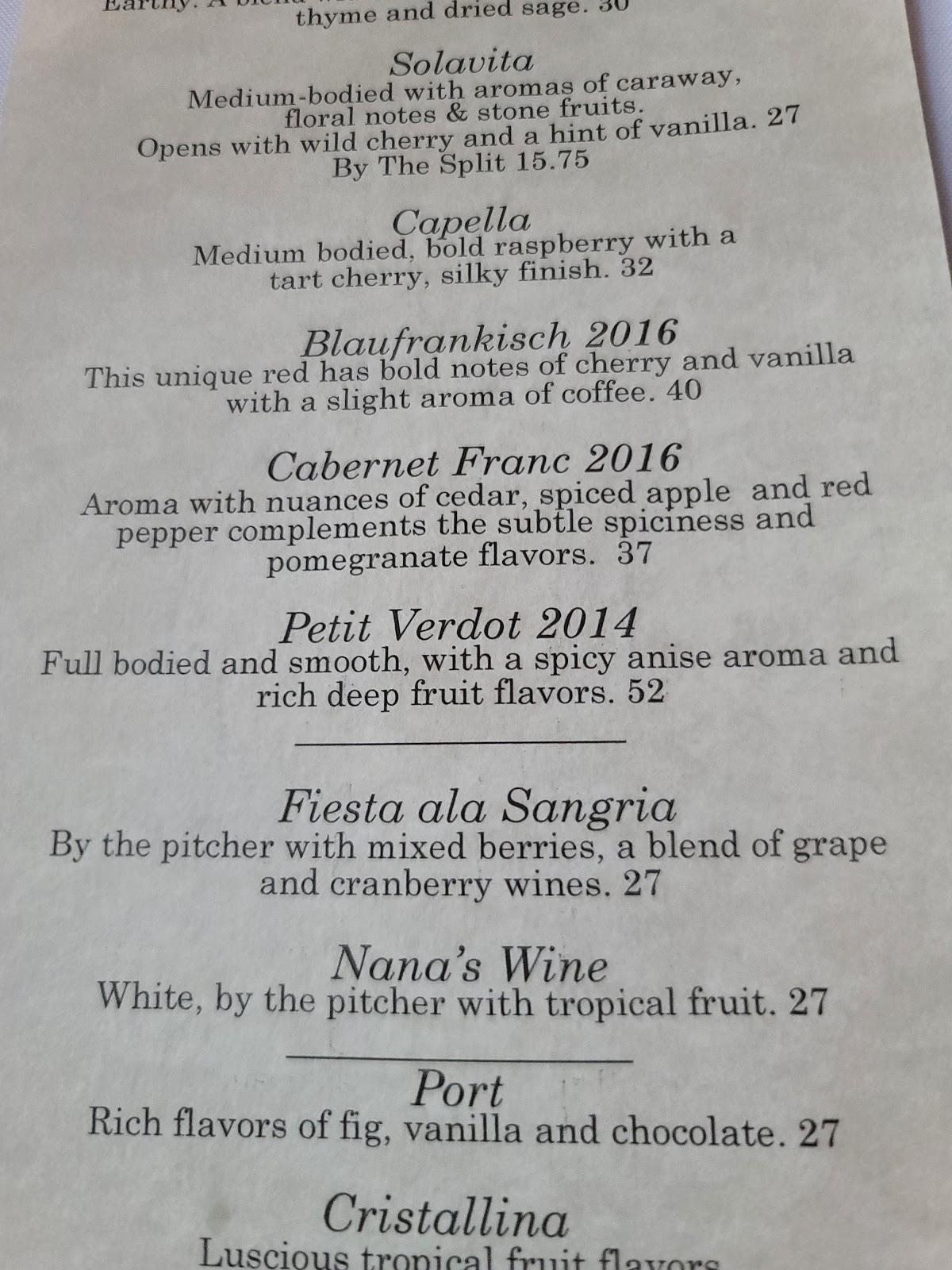Menu at The Gables Historic Inn & Restaurant, Beach Haven