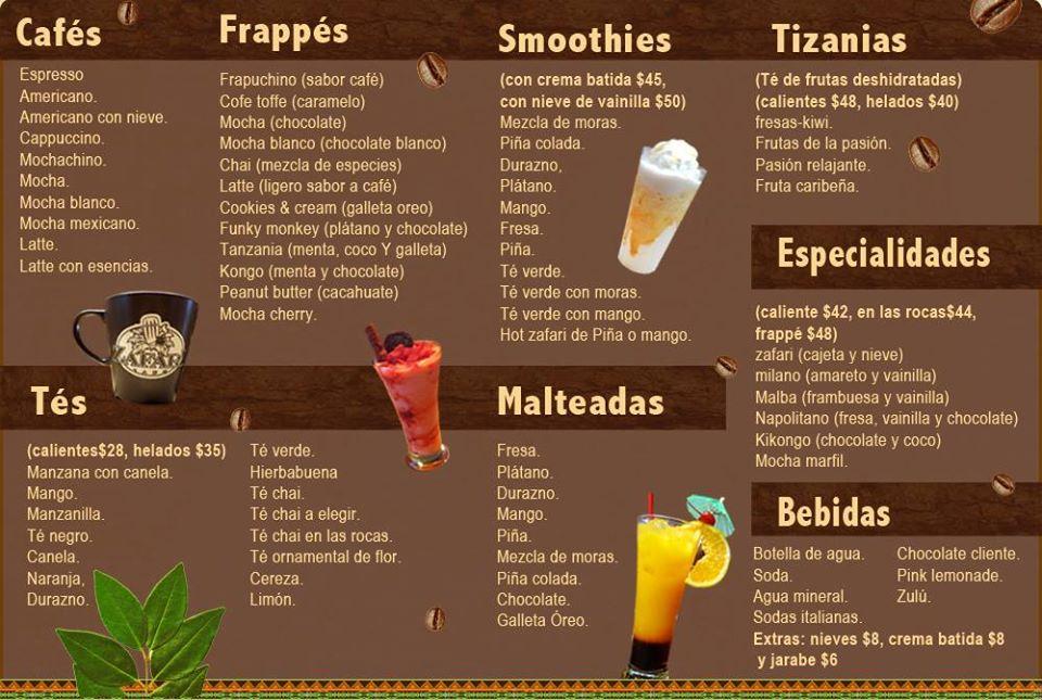 Menu at Coffetime cafe, Texcoco