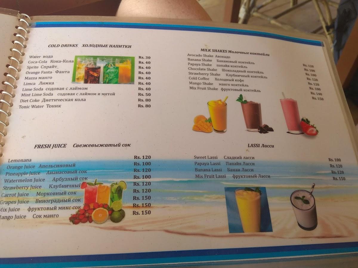 Menu at Boom Shack Lounge, Morjim