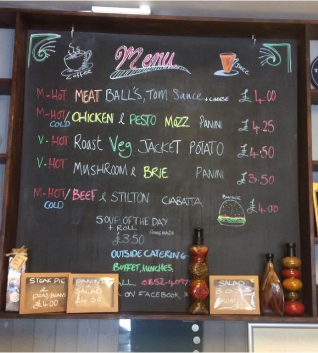Menu at Cobblers sandwich shop cafe, Barton-upon-Humber