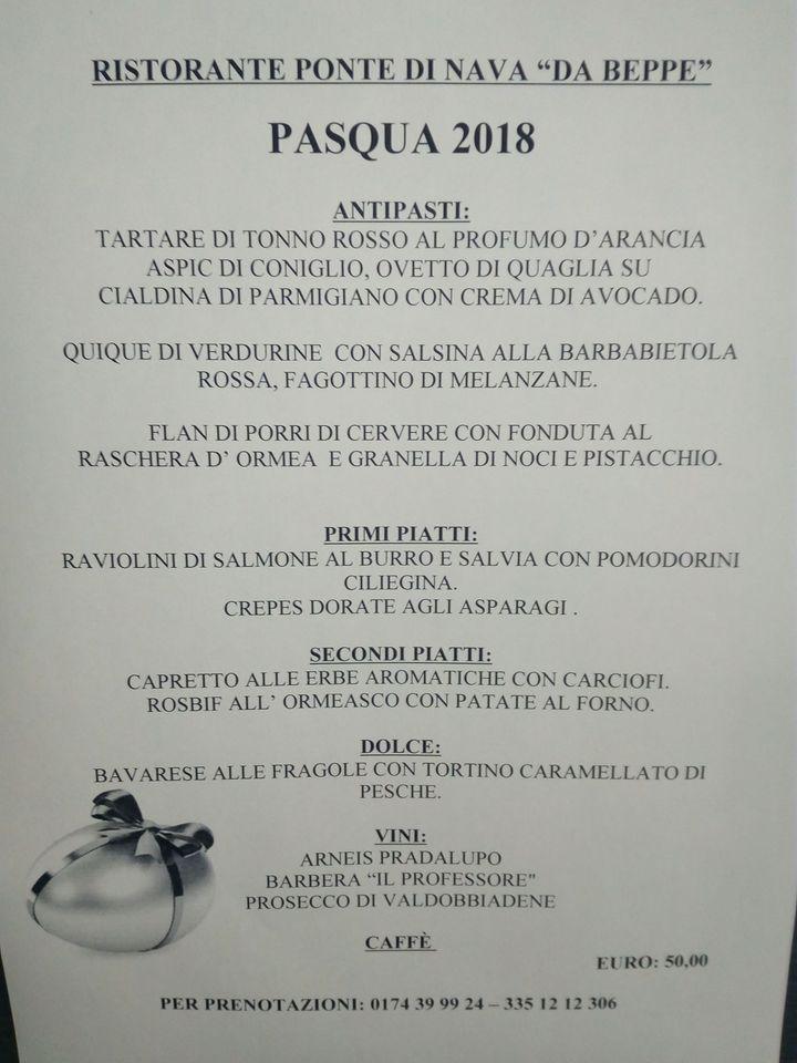 Menu at Hotel Ponte di Nava restaurant, Ponte di Nava