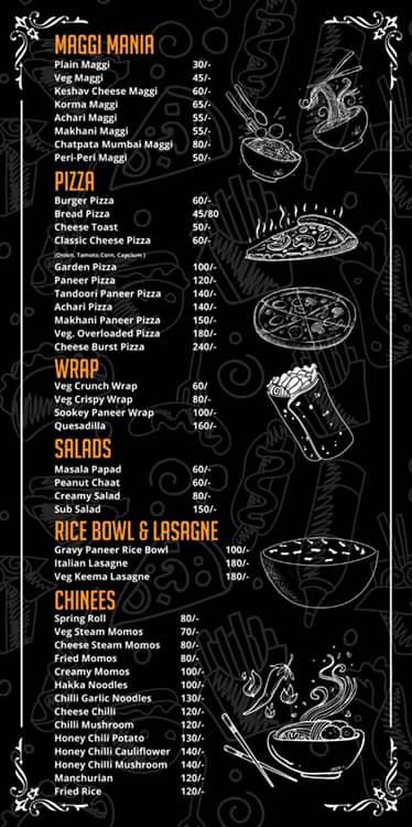 Menu at Keshav Cafe, Kurukshetra