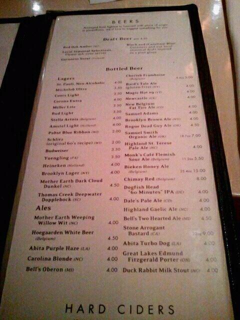 Menu at Lucky 32 Southern Kitchen restaurant, Greensboro