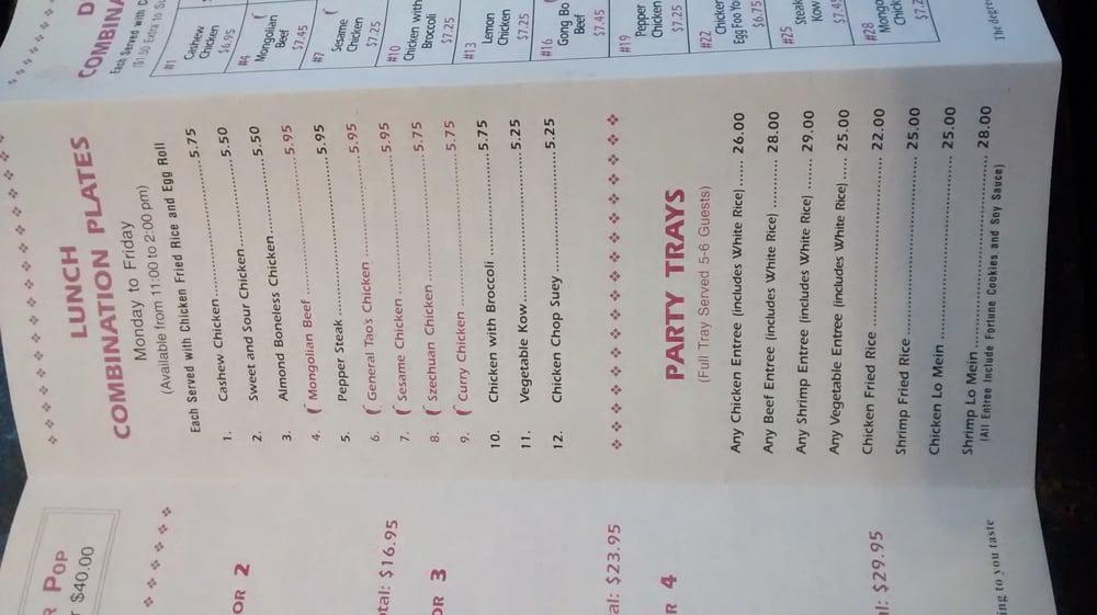 Menu at Moy Kong Express Inc fast food, Auburn Hills